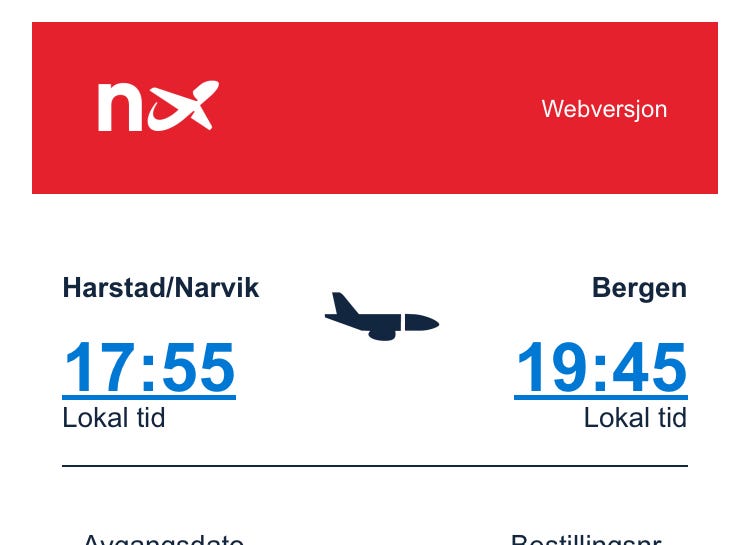 Flybillett Harstad-Bergen selges billig | FINN-torget