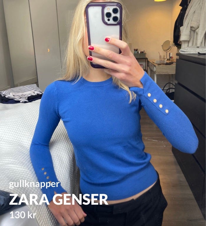 Zara genser med gullknapper | FINN-torget