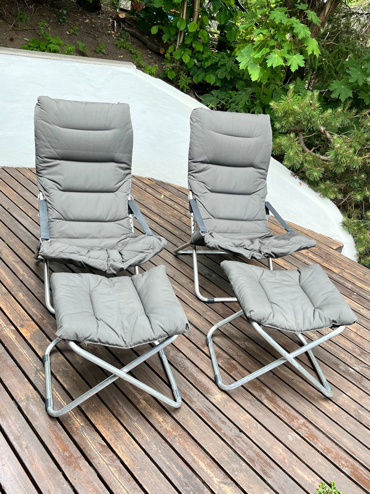 2 stk Fiam Fiesta Soft solstoler med Fiam fotskamler - Grå | FINN-torget