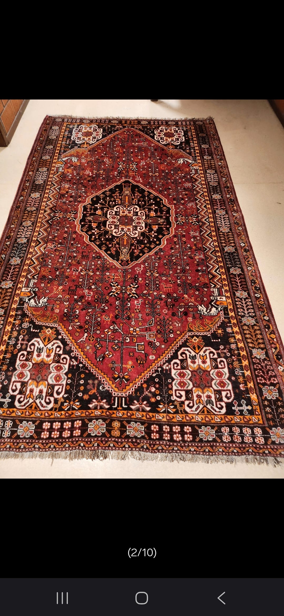 Vintage Shiraz persisk teppe håndknittet ullteppe 265x160cm | FINN-torget