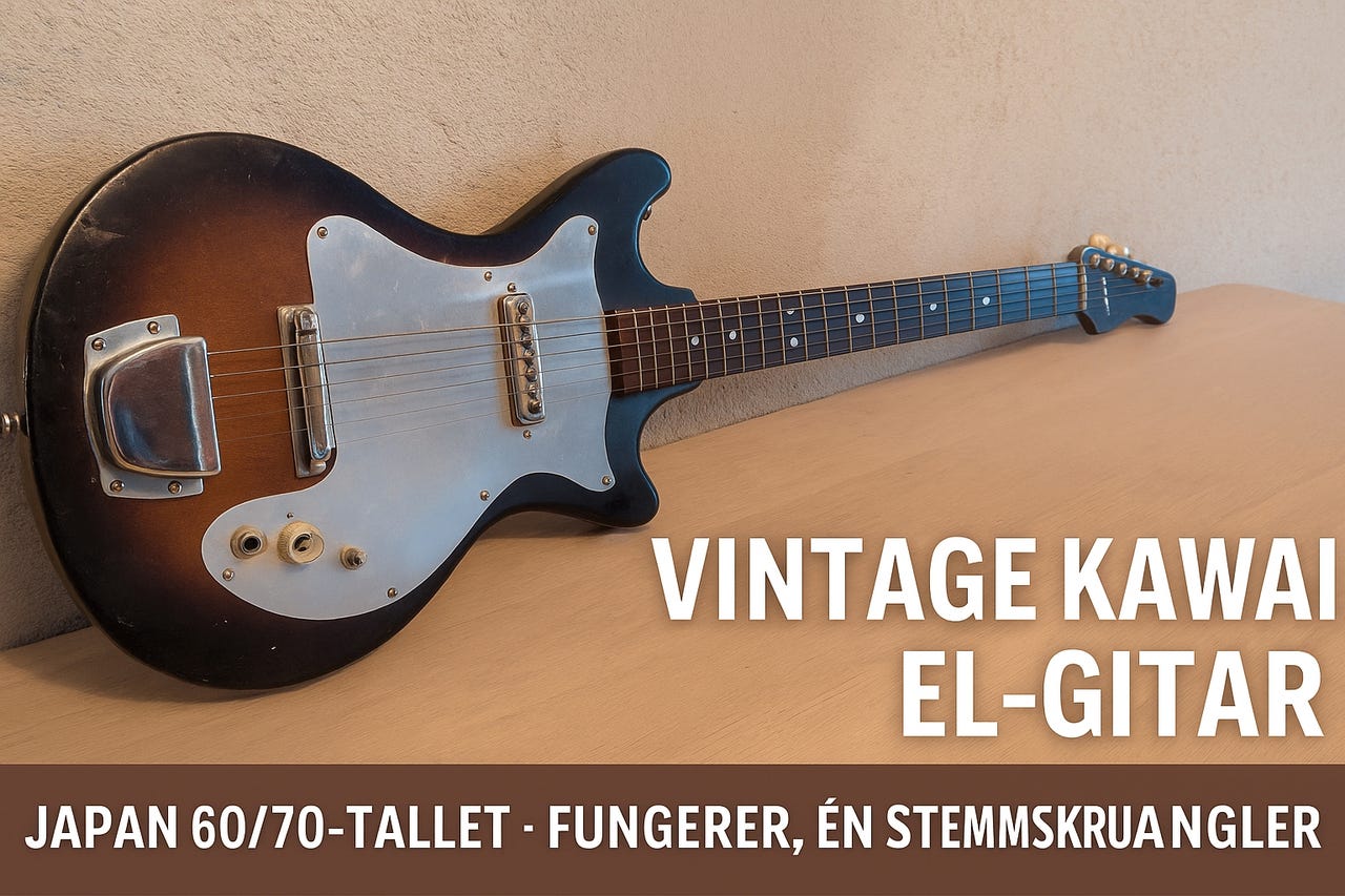 Vintage Kawai el-gitar – Japan 60/70-tallet – fungerer, ett stemmeskrue ...