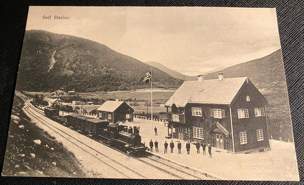 Gammelt postkort fra 1925. Sell stasjon | FINN-torget