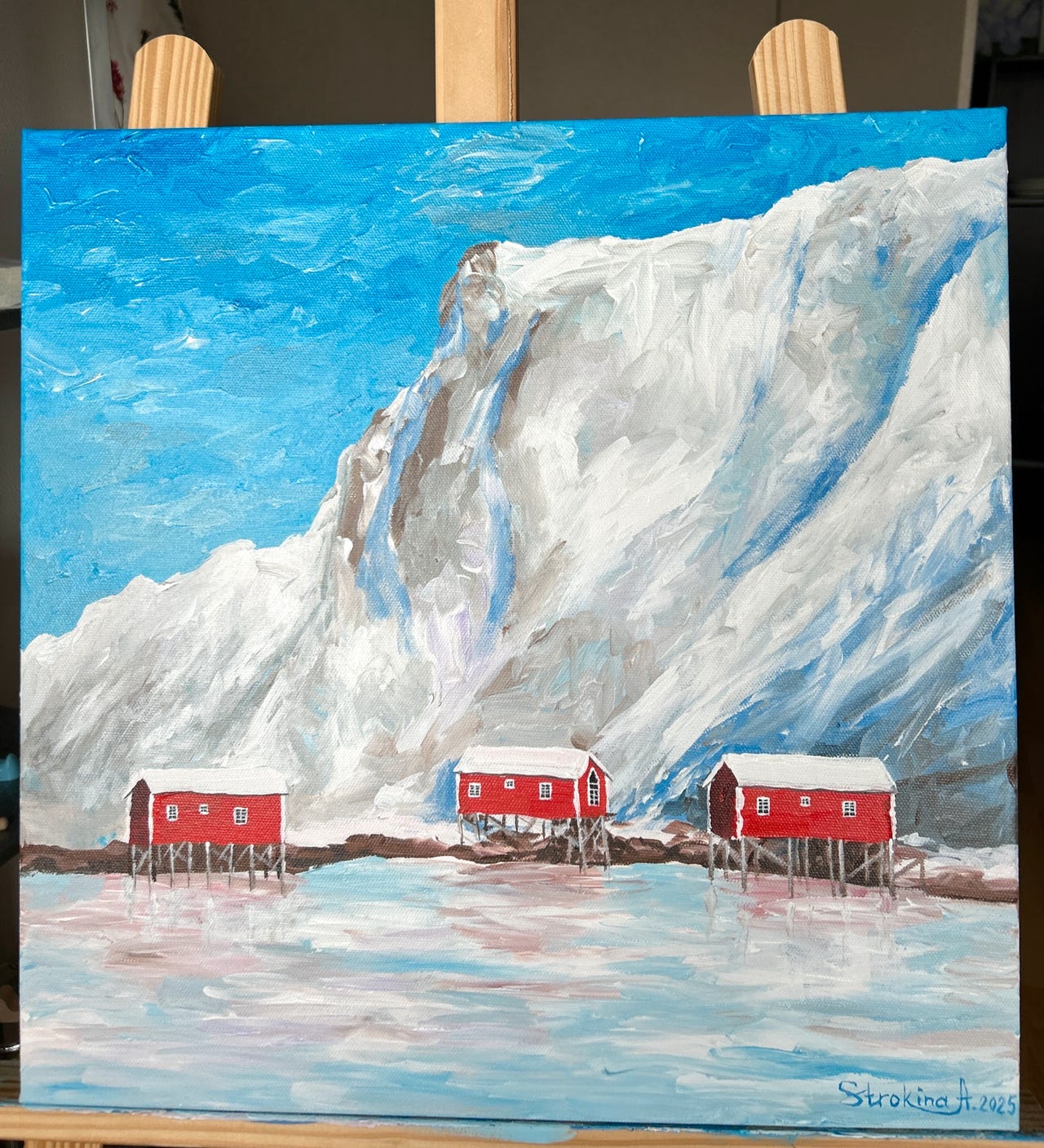 Lofoten landskap maleri, norsk natur og fjell | FINN-torget