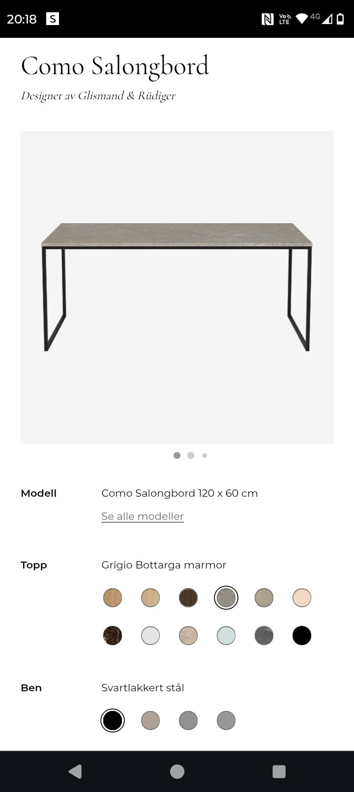 Bolia- bord vurderes solgt! | FINN-torget