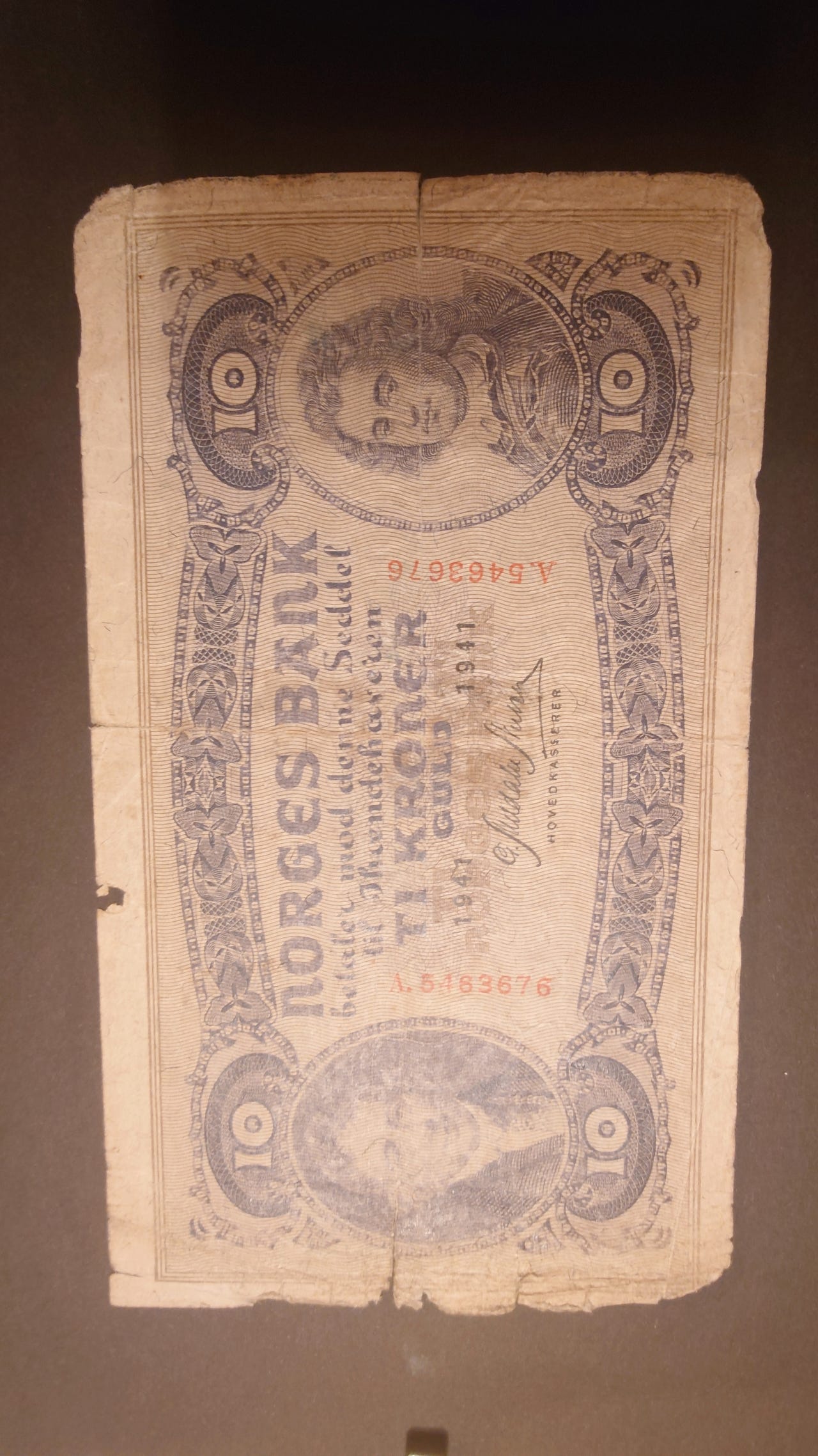 Historisk 10-kronerseddel fra 1941 – Norges Bank – WWII | FINN-torget