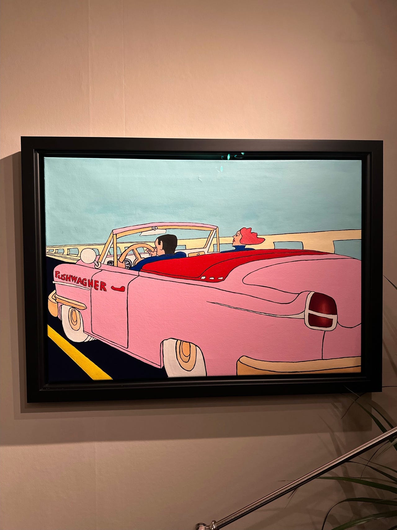 Sjelden mulighet , Oljemaleri av Pushwagner(rosa cabriolet) | FINN-torget