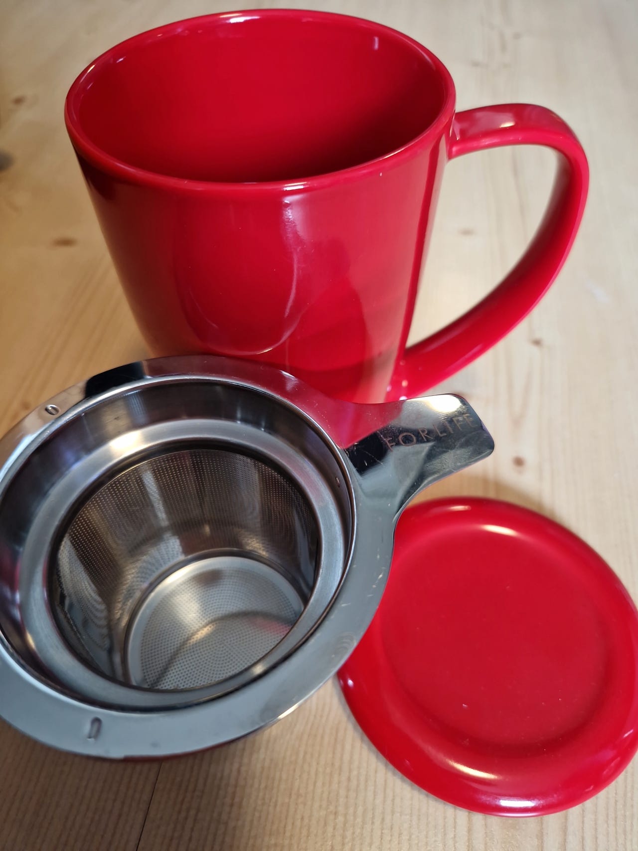 Tekopp med lokk og sil/filter selges | FINN-torget