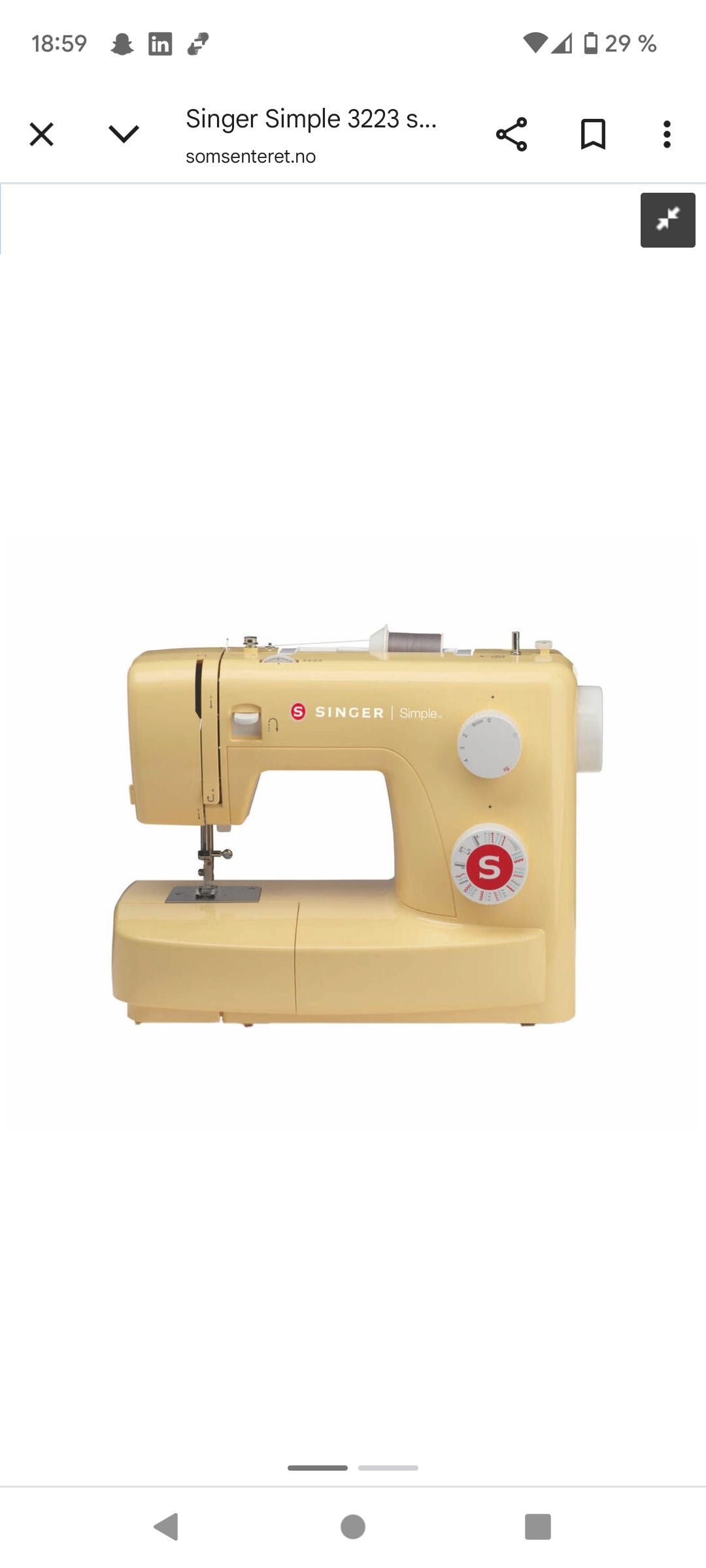 Singer Simple 3223 gul symaskin mekanisk | FINN-torget