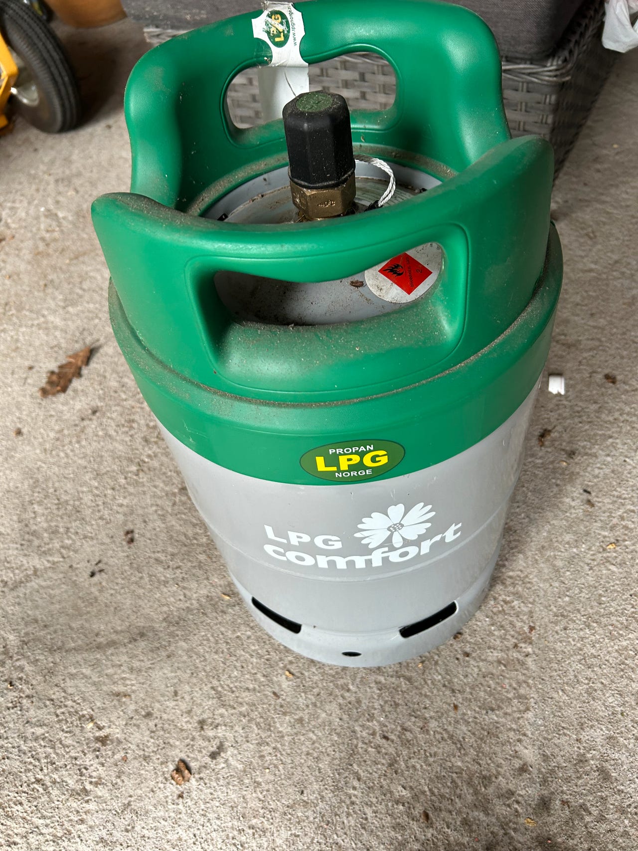 LPG Gassflaske i lettmetall 7,2 kg med en del innhold. | FINN-torget