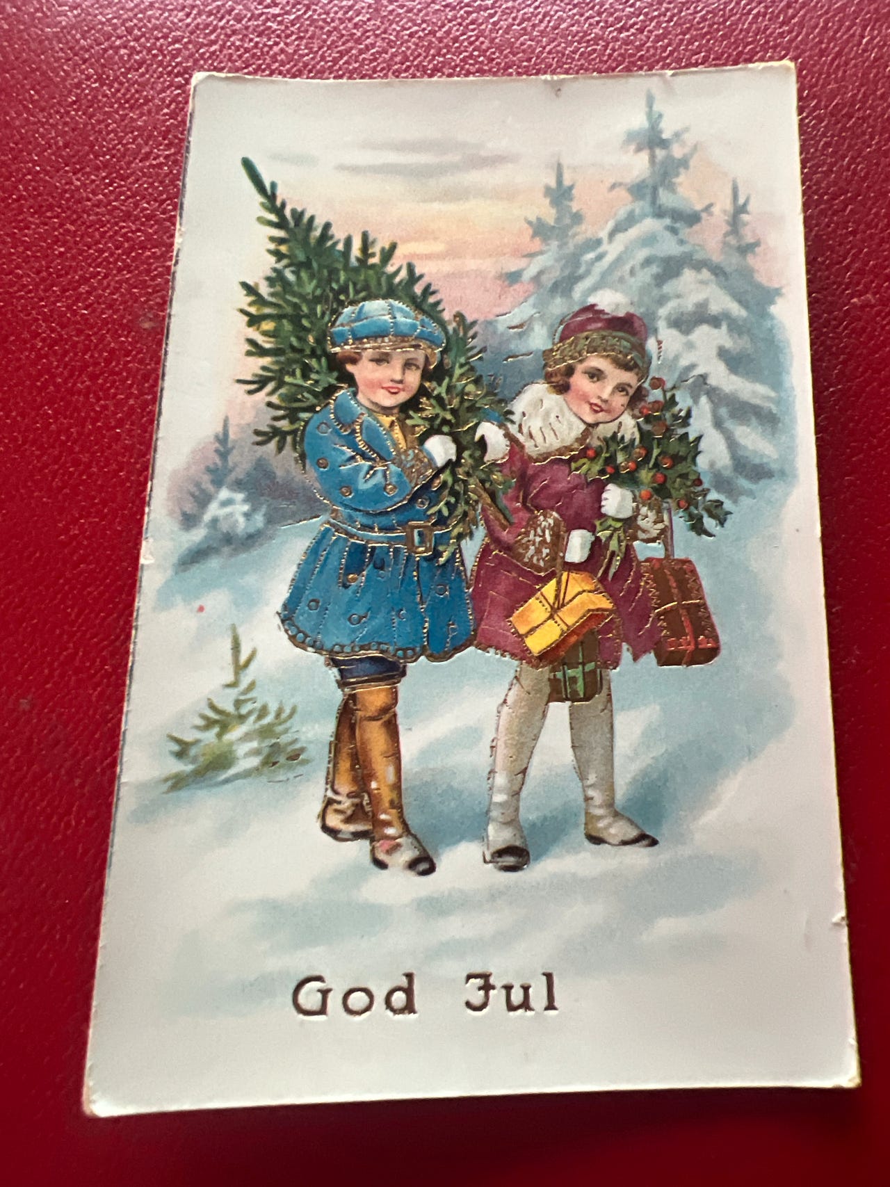 Julekort- postkort - antikk fra 1910 -vakkert motiv | FINN-torget