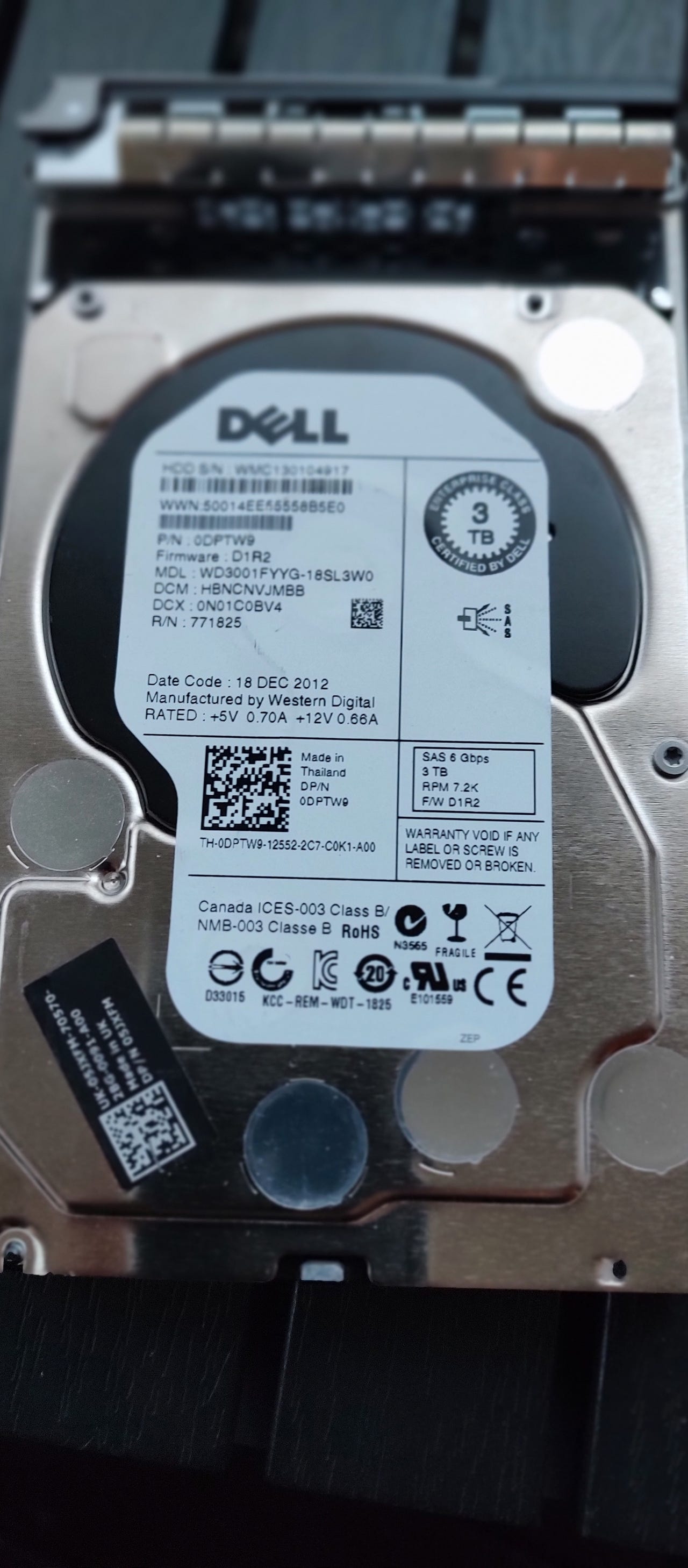 DELL WD3001FYYG-18SL3W0 0DPTW9 3TB 7.2K RPM SAS 6 GBPS | FINN-torget