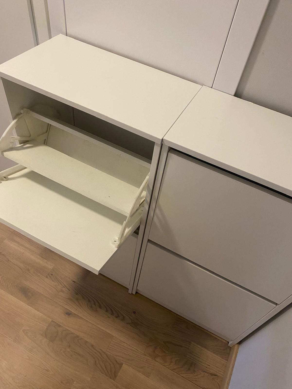 Skoskap med 2 rom, hvit, 49x28x93 cm | FINN-torget