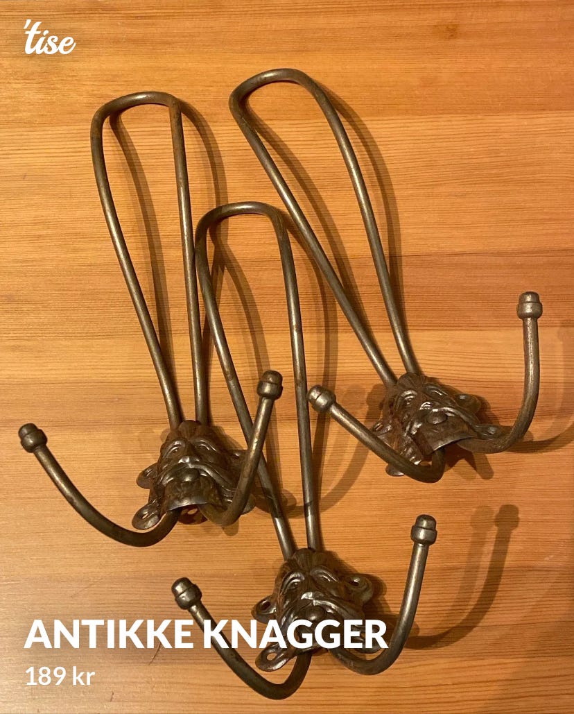 Antikke klesknagger i metall | FINN-torget