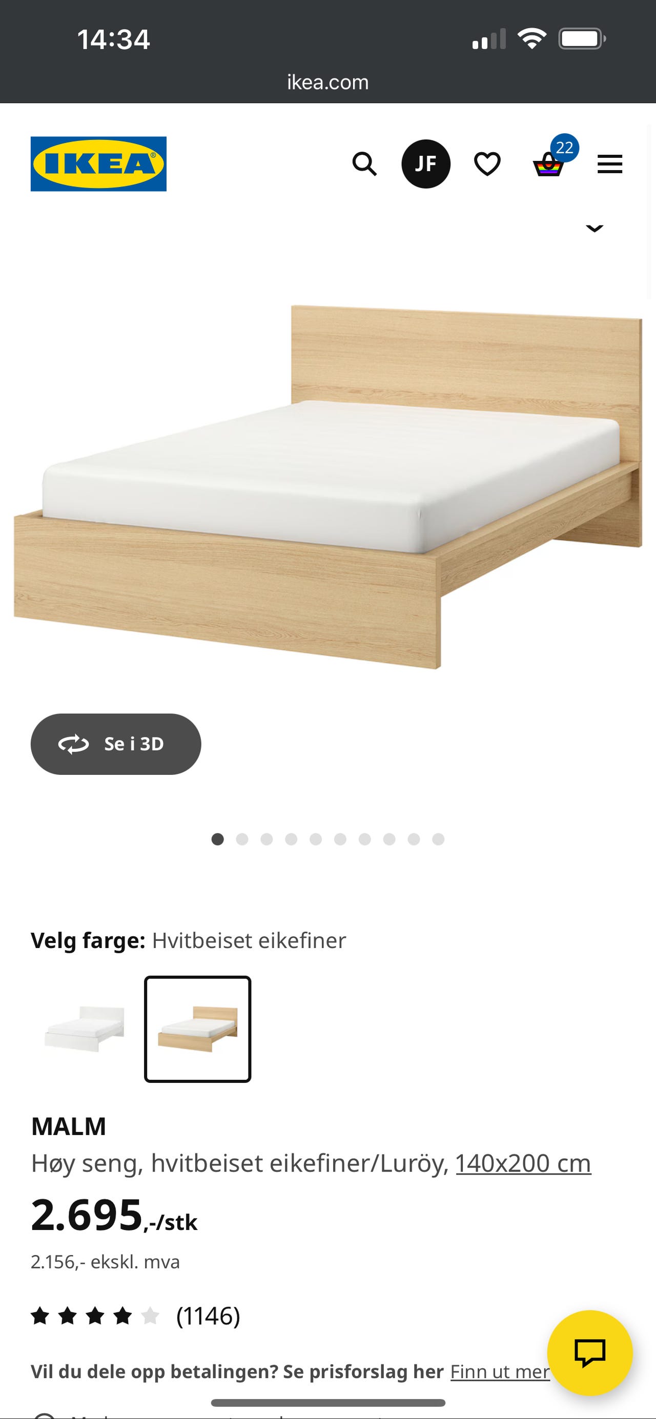 Ikea 140 cm seng | FINN-torget