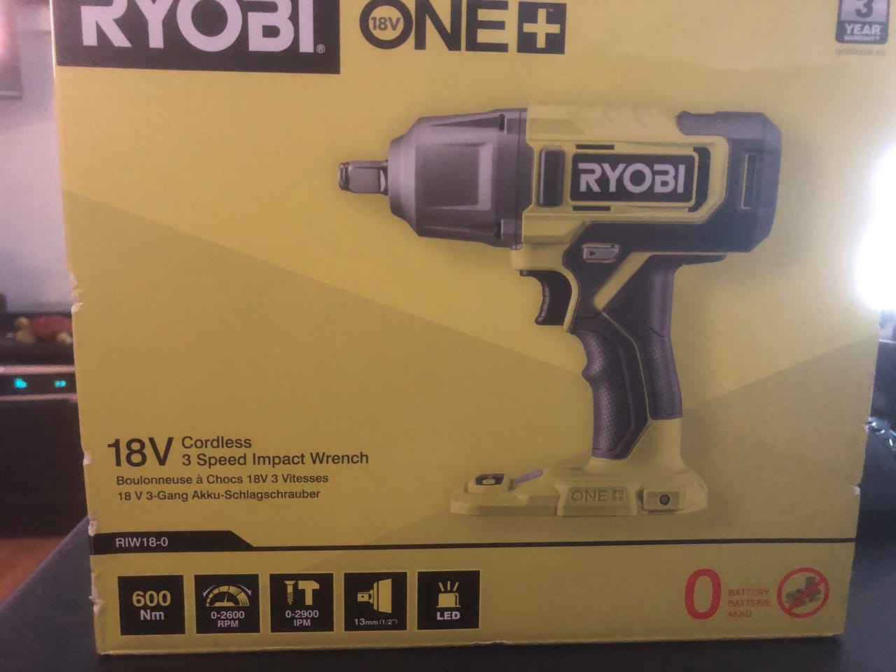 Ryobi 18V One+ serien Muttertrekker 600Nm med slag å børsteløs motor ...
