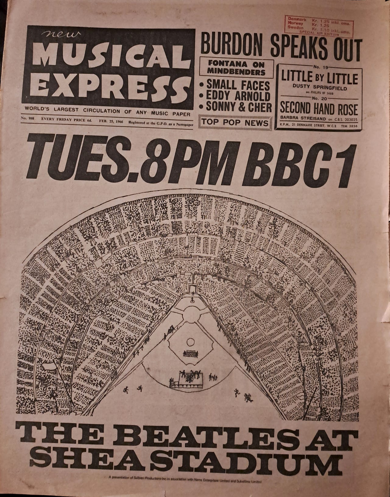 NME New Musical Express nr 998, 25. feb- 1966 Beatles The Who | FINN-torget