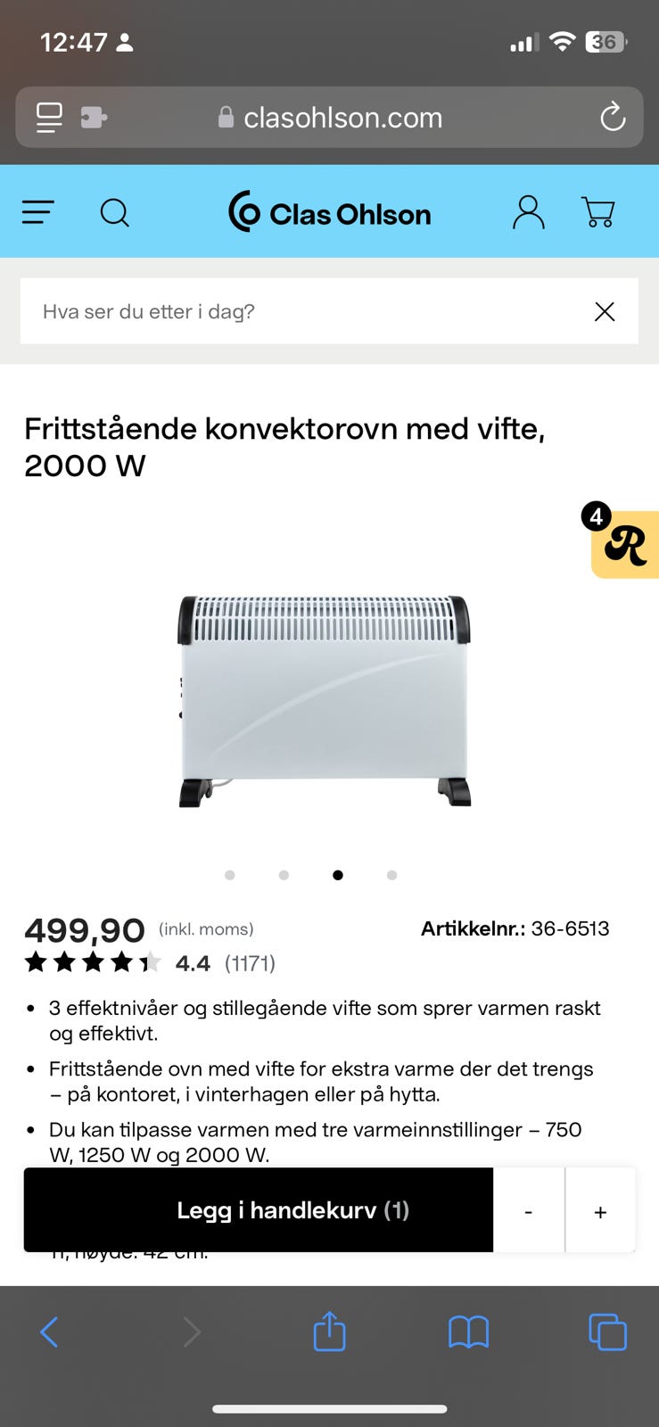 Varmeovn med vifte | FINN-torget