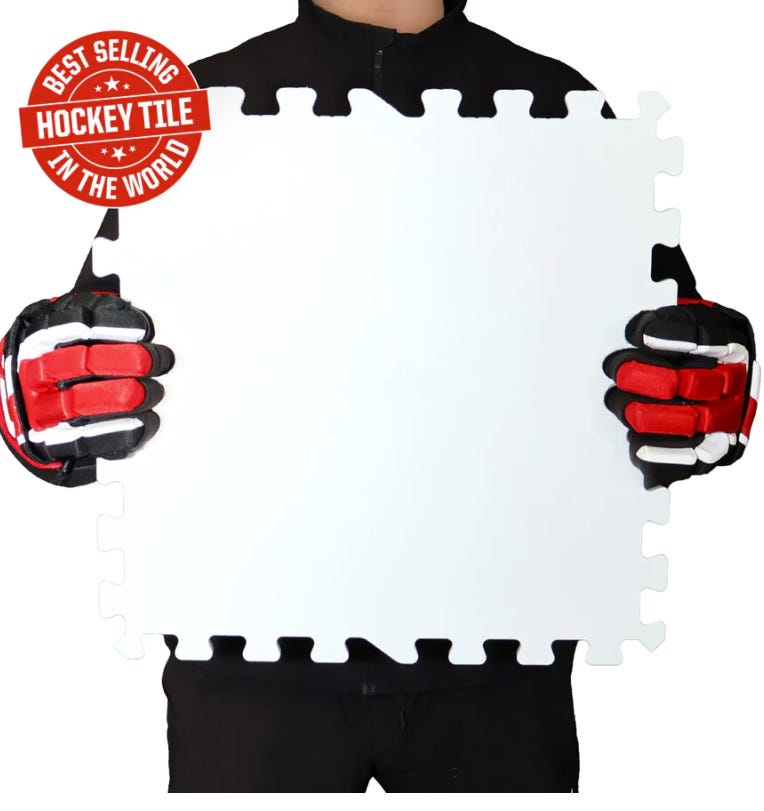 Hockeytrening hjemme? - salg av hockey kunstis/plast fliser | FINN-torget