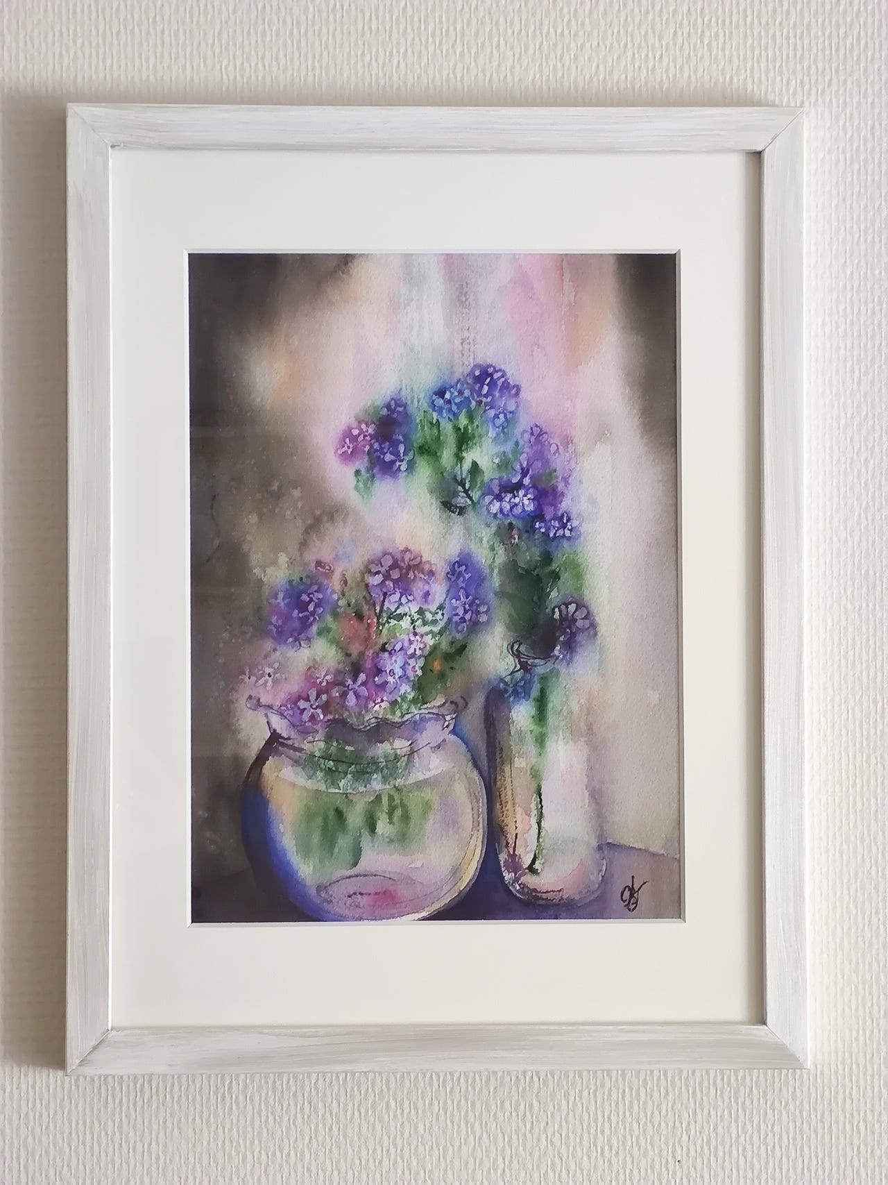 Original akvarell, kunstnerisk håndverk, vintage interiør bilde | FINN ...