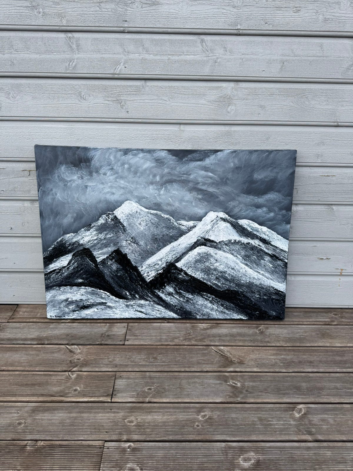 Håndmalt maleri fjell | FINN-torget