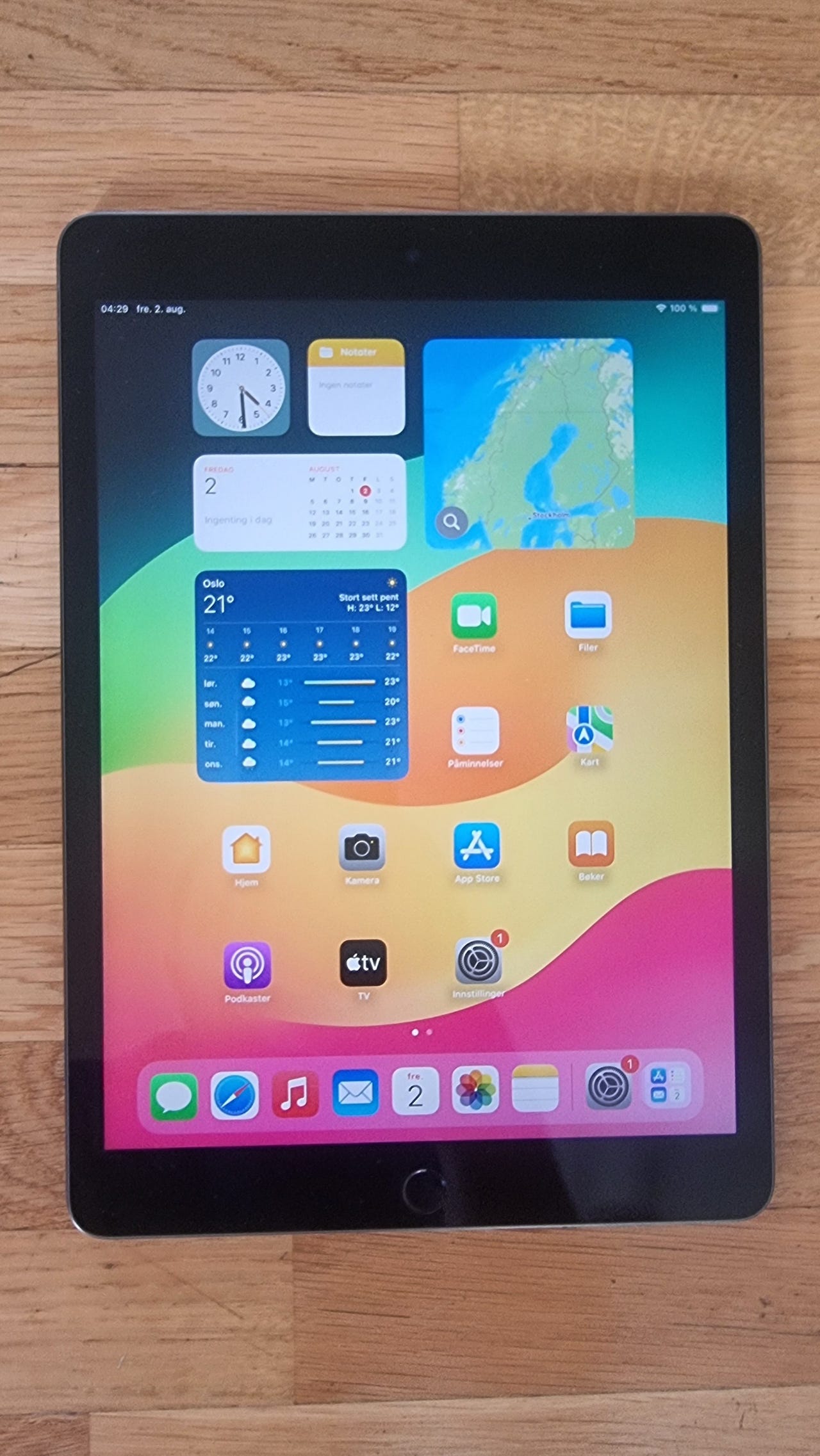 Apple iPad 9 (2021), 64 GB, 10,2" med original Apple-ladekabel | FINN-torget