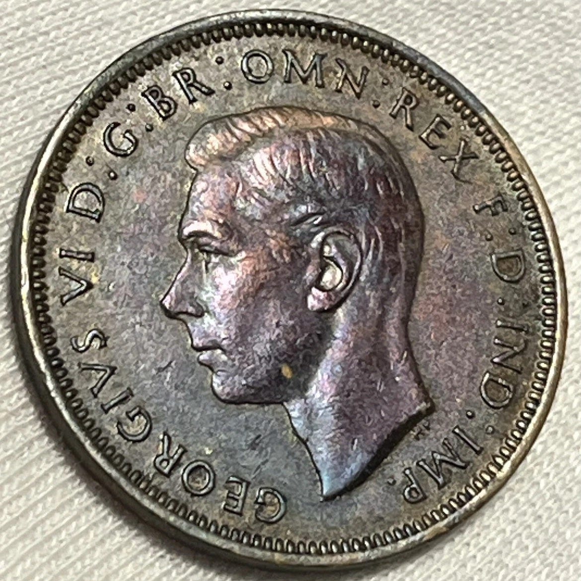 UK 🇬🇧 1945 ½ Penny - George VI med 'IND:IMP Storbritannia. | FINN-torget