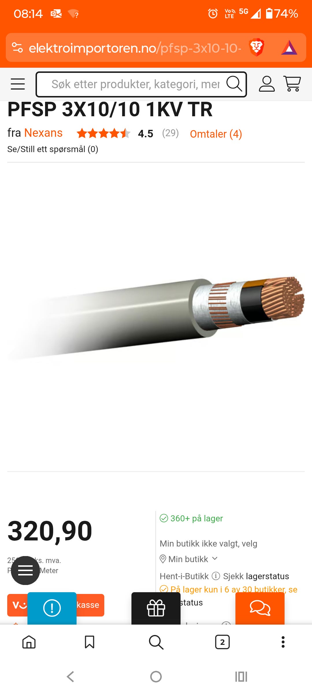 50 % salg Kabel 3x10mm2 , el bil lader kabel , 230 vkabel | FINN-torget