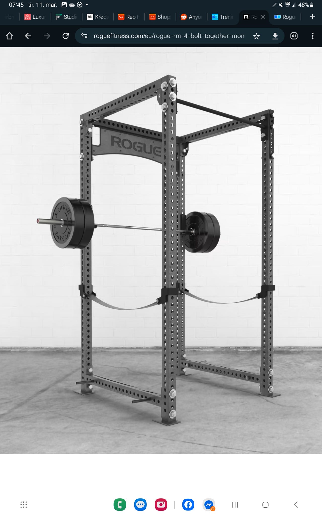 Rogue Fitness RM-4 Powerrack med alt av utstyr | FINN-torget