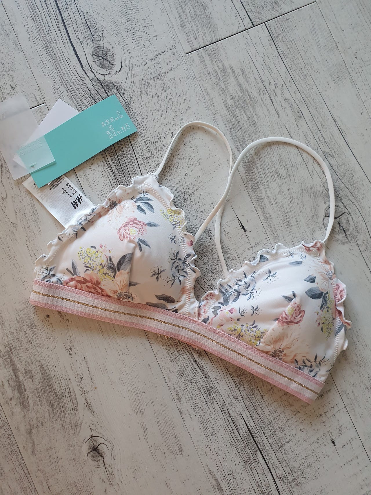 Push UP BH H&M 70B swimwear 36 S badedrakt rosa floker Ny!! | FINN-torget