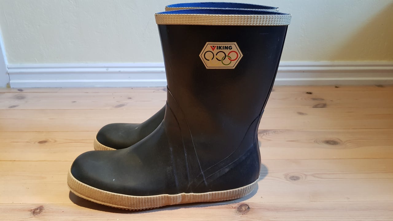 Vintage "OL på Lillehammer", Viking Kadett gummistøvler med ol ringene ...