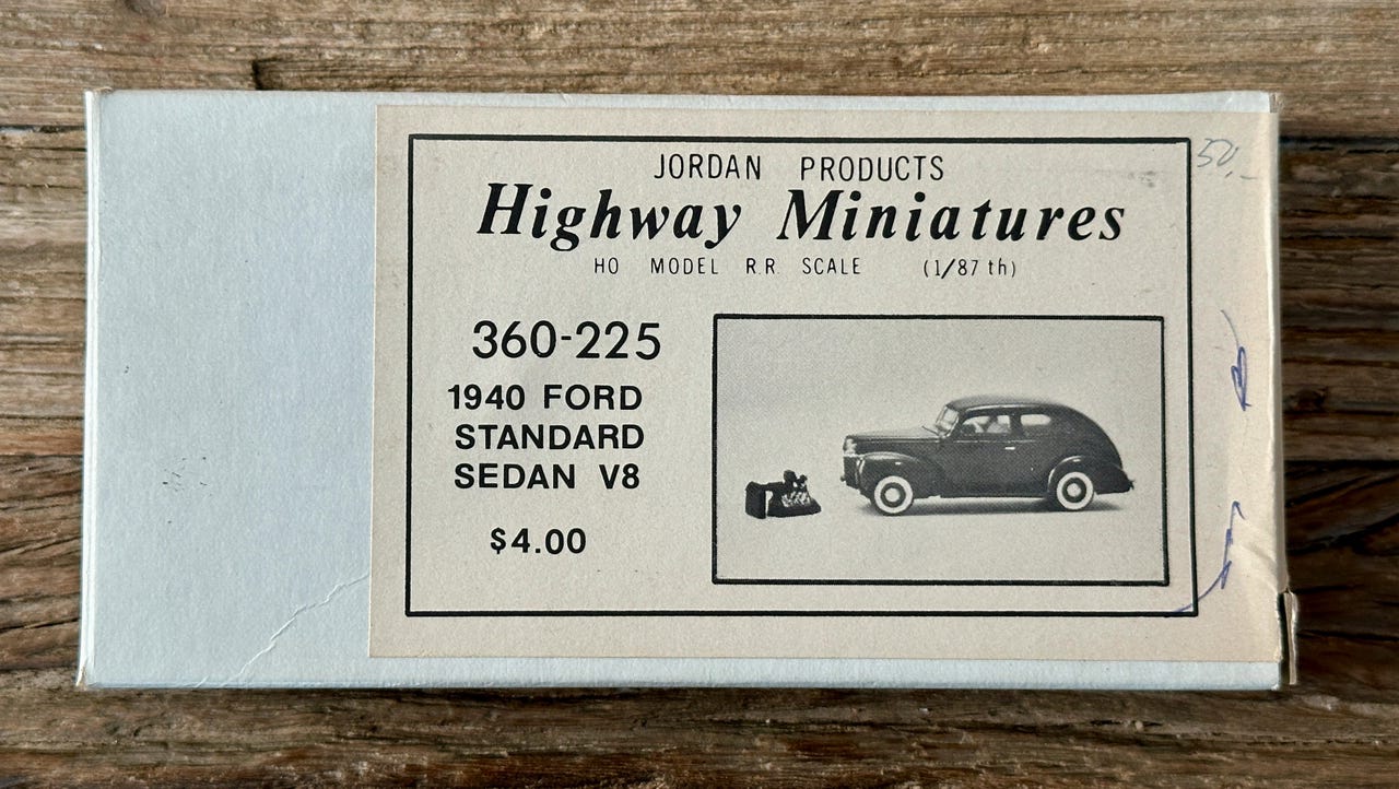 H0 Jordan Products Highway Miniatures 1940 Ford Standard Sedan V8 ...