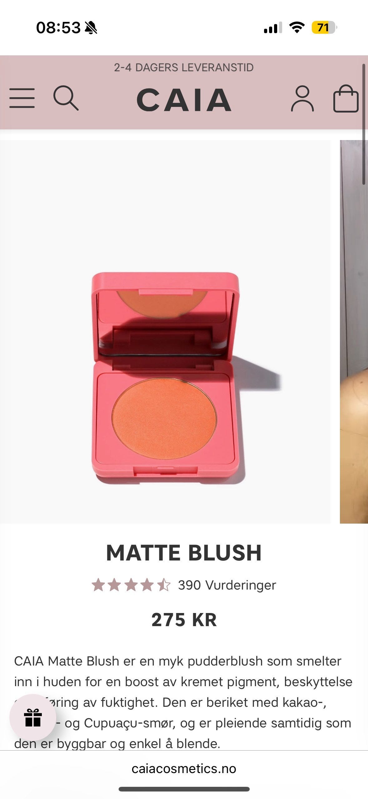 Helt ny matte blush fra Caia cosmetics inkl frakt | FINN-torget