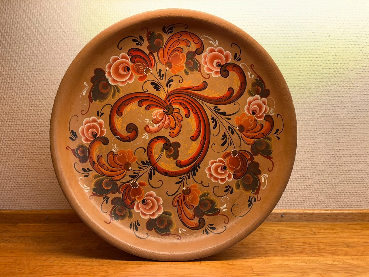 Stor rosemalt trebolle / fat | FINN-torget