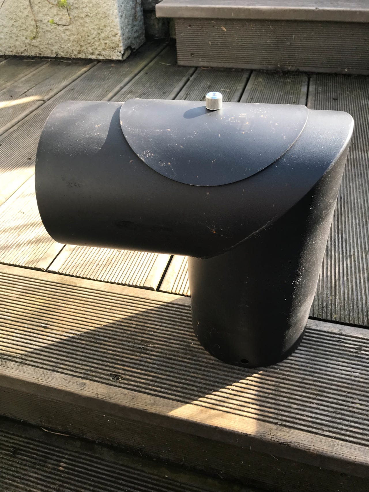 2 stk. Ubrukt RØK RØR 1,1 mm Ø125 x 90 grader m/ luke seno 310 todelt ...