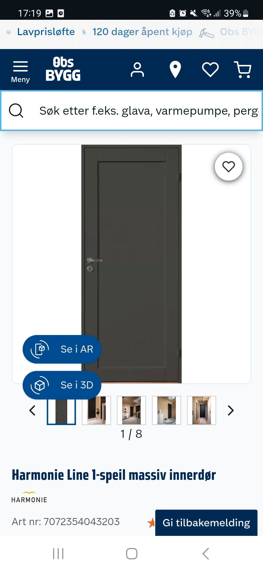 Harmonie dempet sort 80x210 NY | FINN-torget