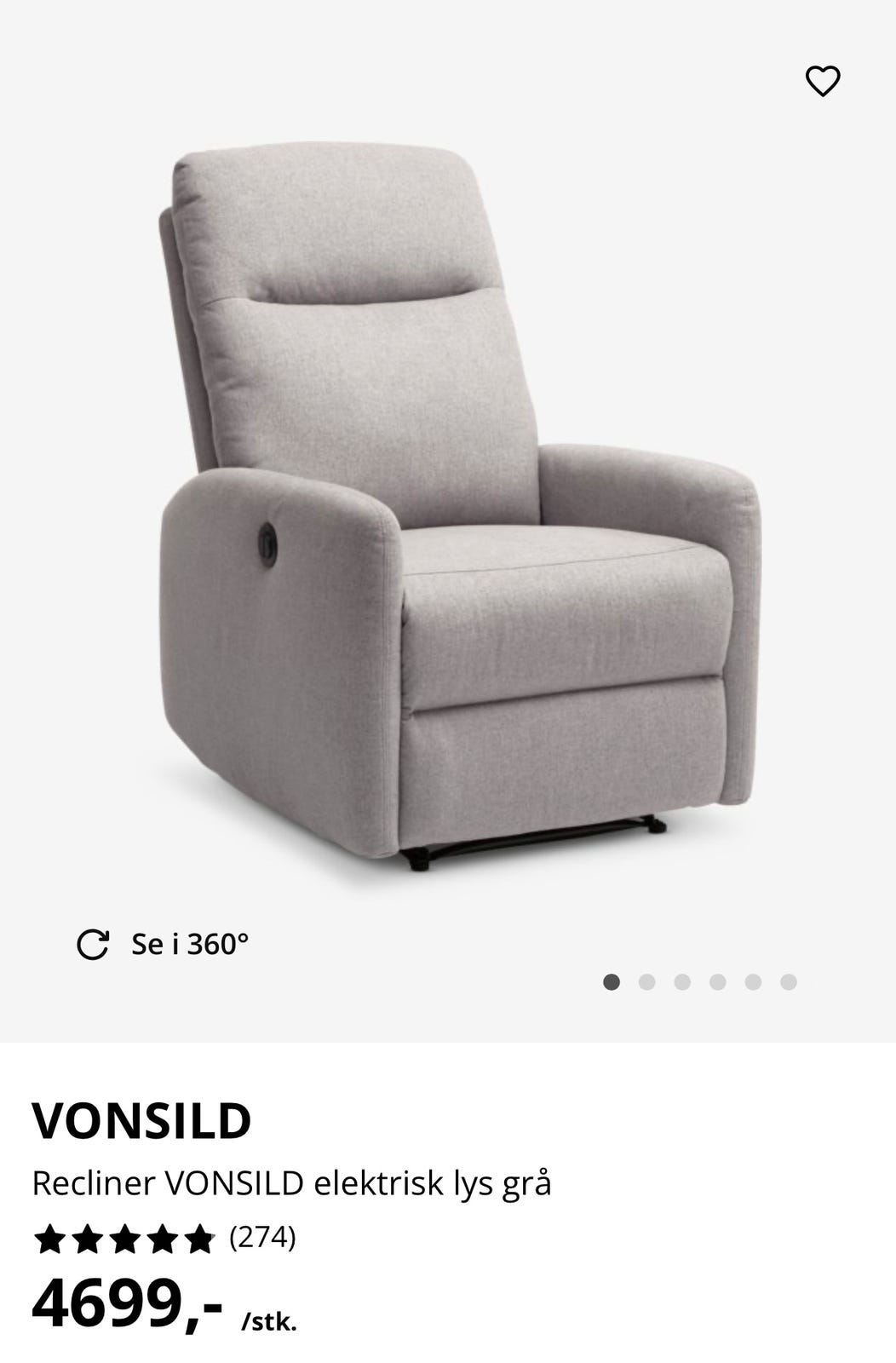 VONSILD recliner Jysk | FINN-torget
