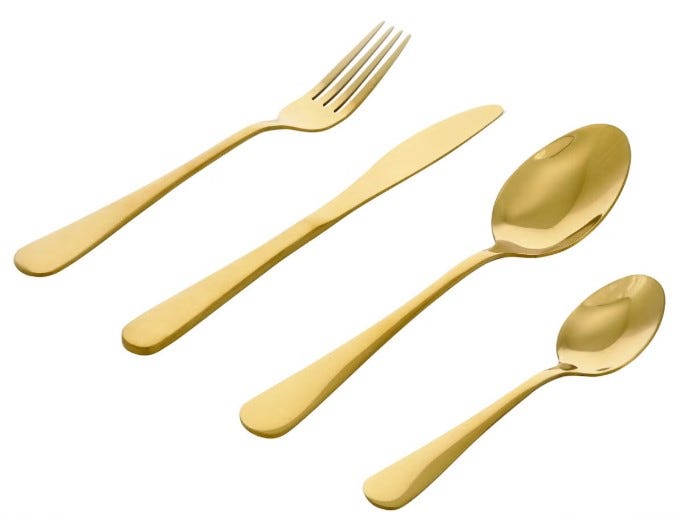 Vakkert bestikk i "gull" - 24 deler - 3 sett | FINN-torget