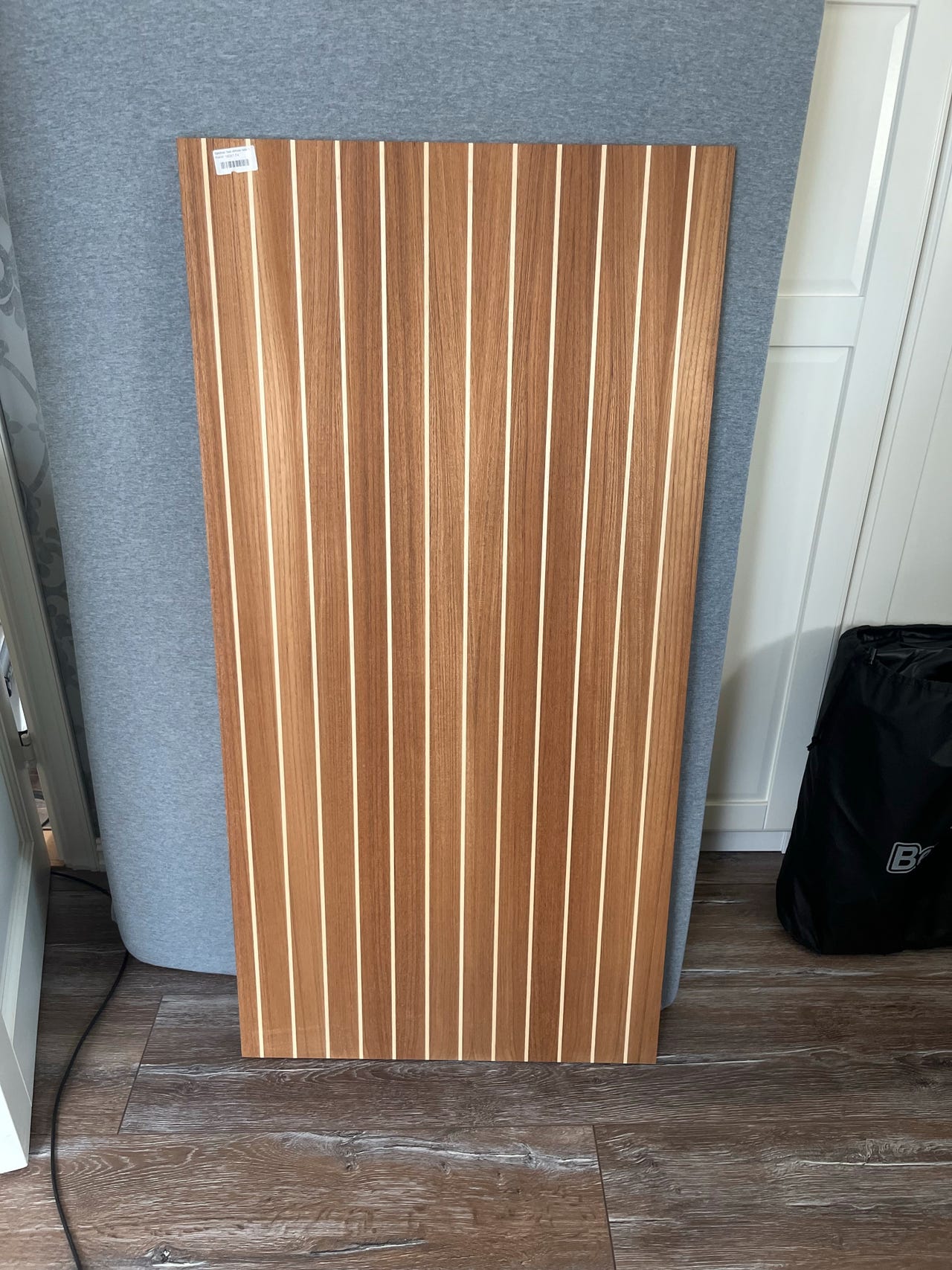 Dørkfiner Teak m/hvite nater 124x62cm. 18mm tykkelse | FINN-torget