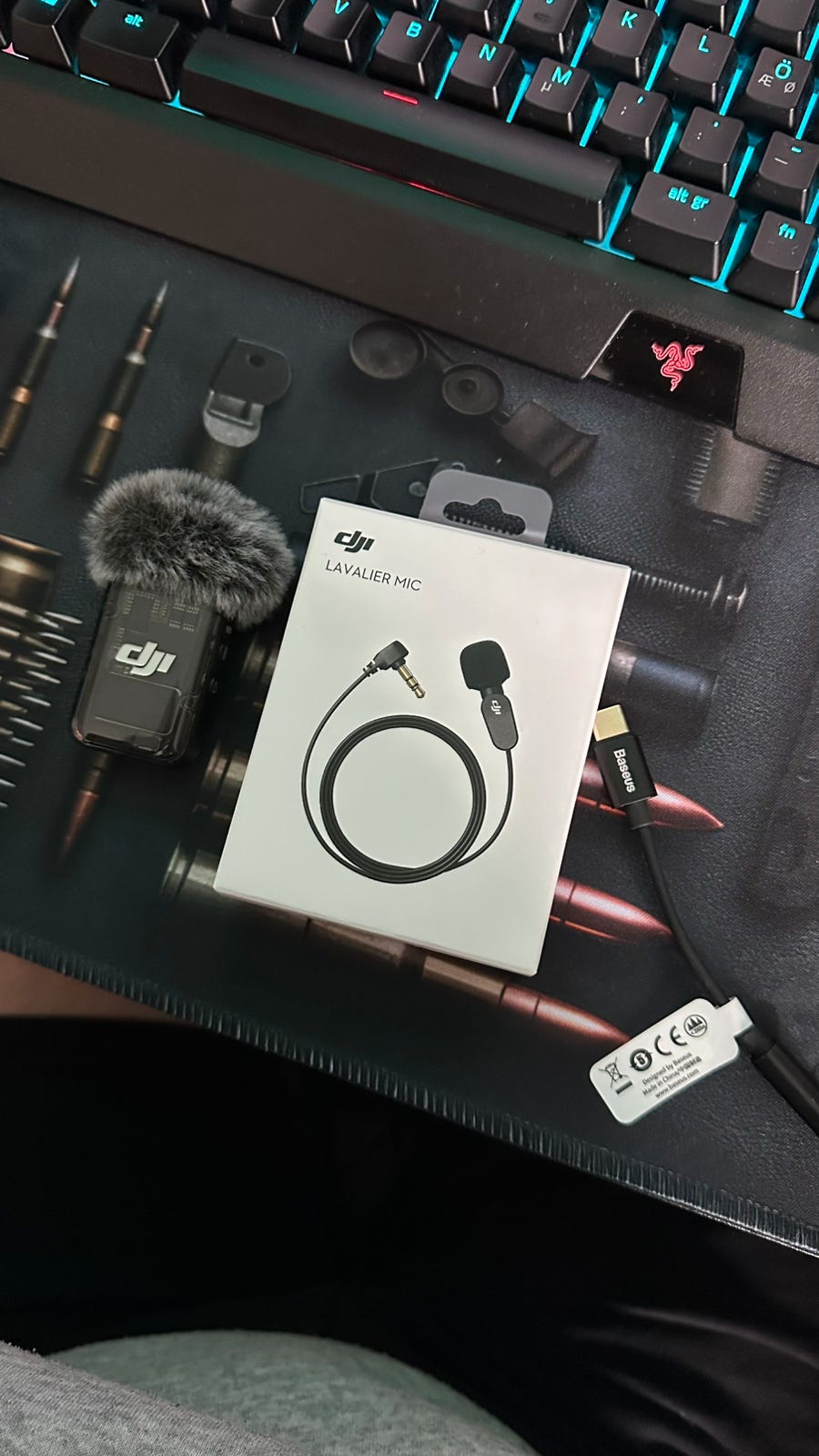 Dji Lavalier mikrofon, kompatibel med GoPro, Action 5 Pro og Insta360 ...