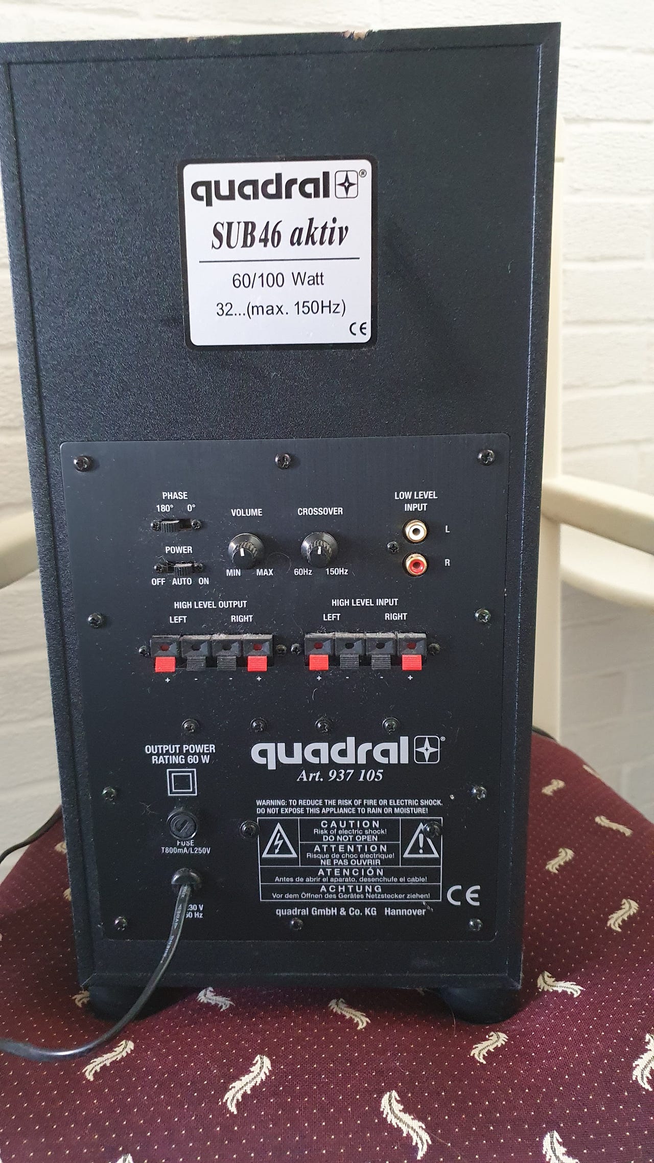 Quadral 46 Subwoofer | FINN-torget