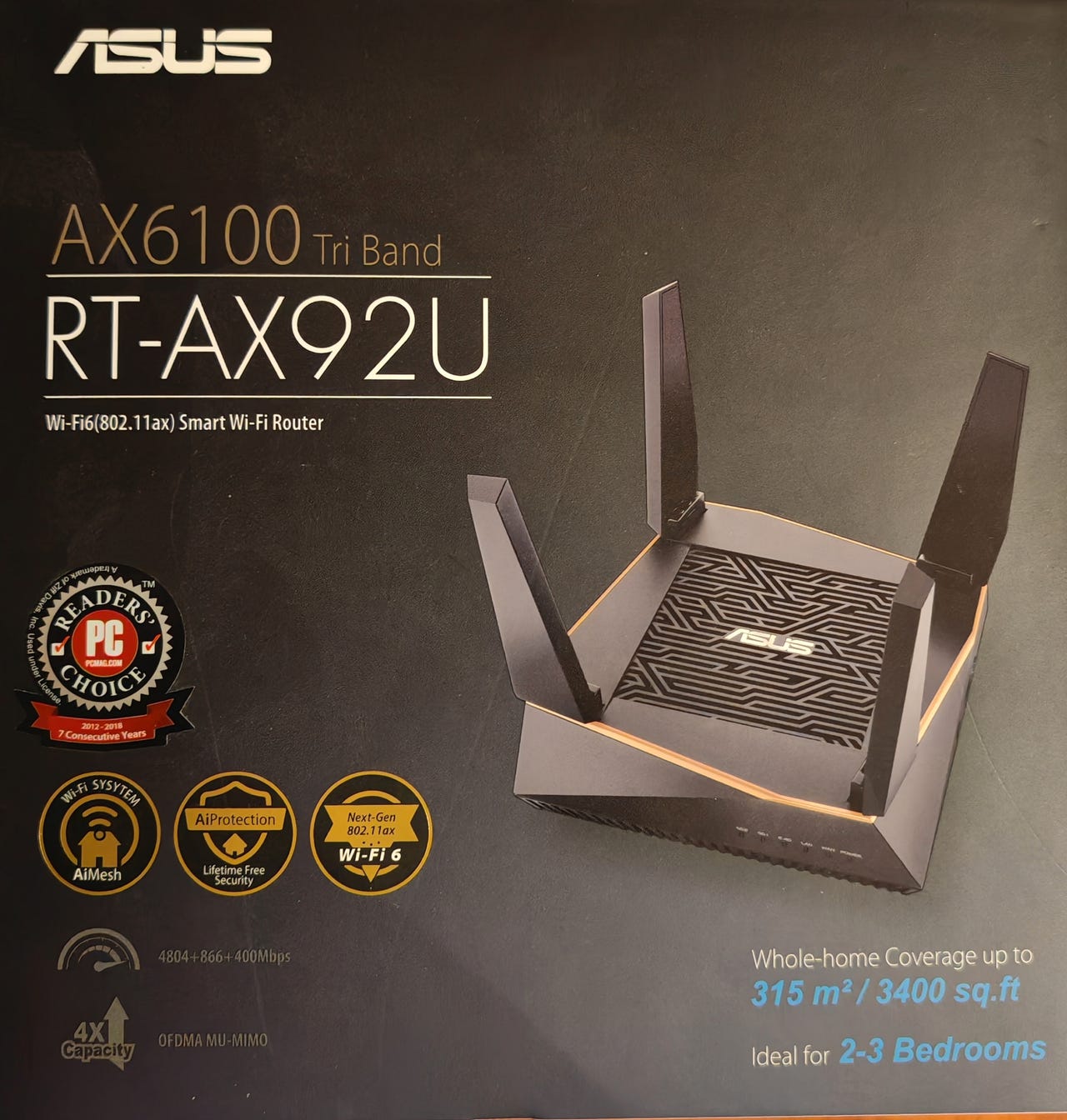 ASUS RT-AX92U AX6100 Tri-band WiFi 6 Router | FINN-torget