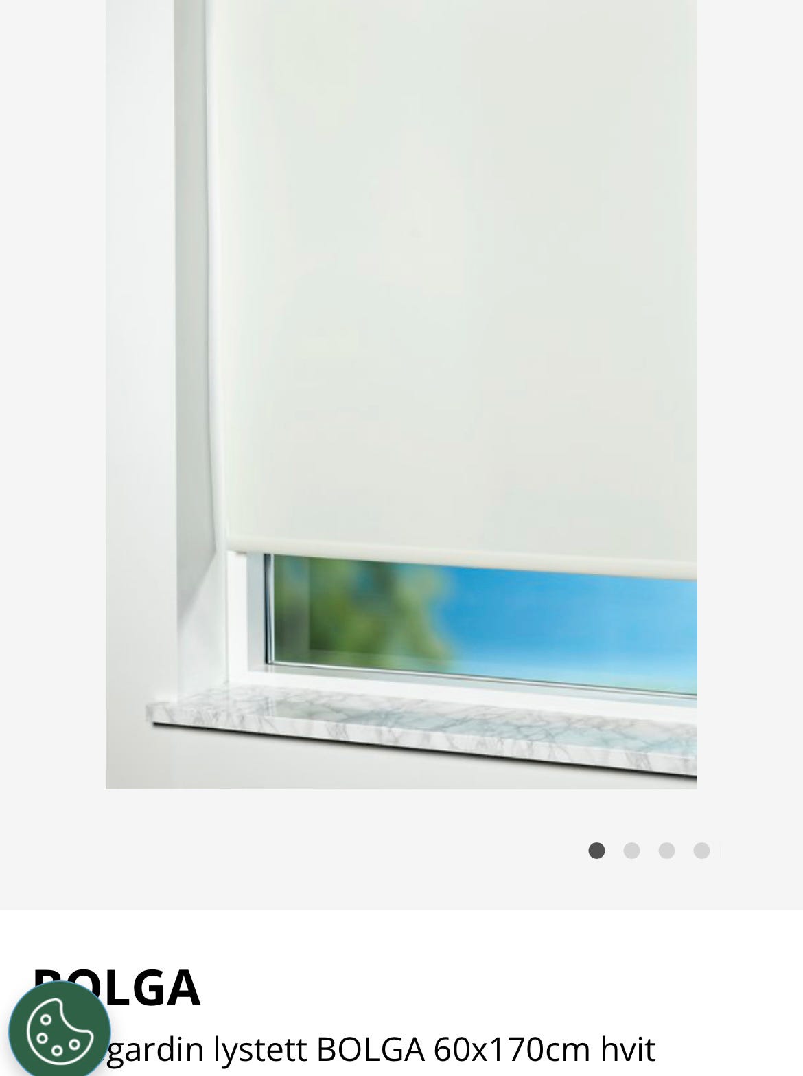 BOLGA Rullegardin lystett BOLGA 60x170cm hvit (2 stk) | FINN-torget