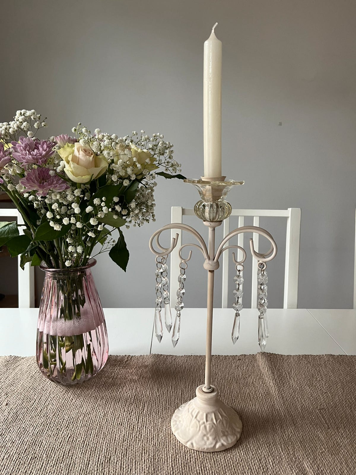 Hvit lysestake | FINN-torget