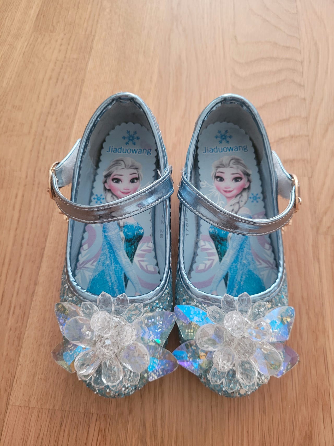 Elsa prinsesse sko barn jente med paljetter blå 17 cm / størrelse 26 ...