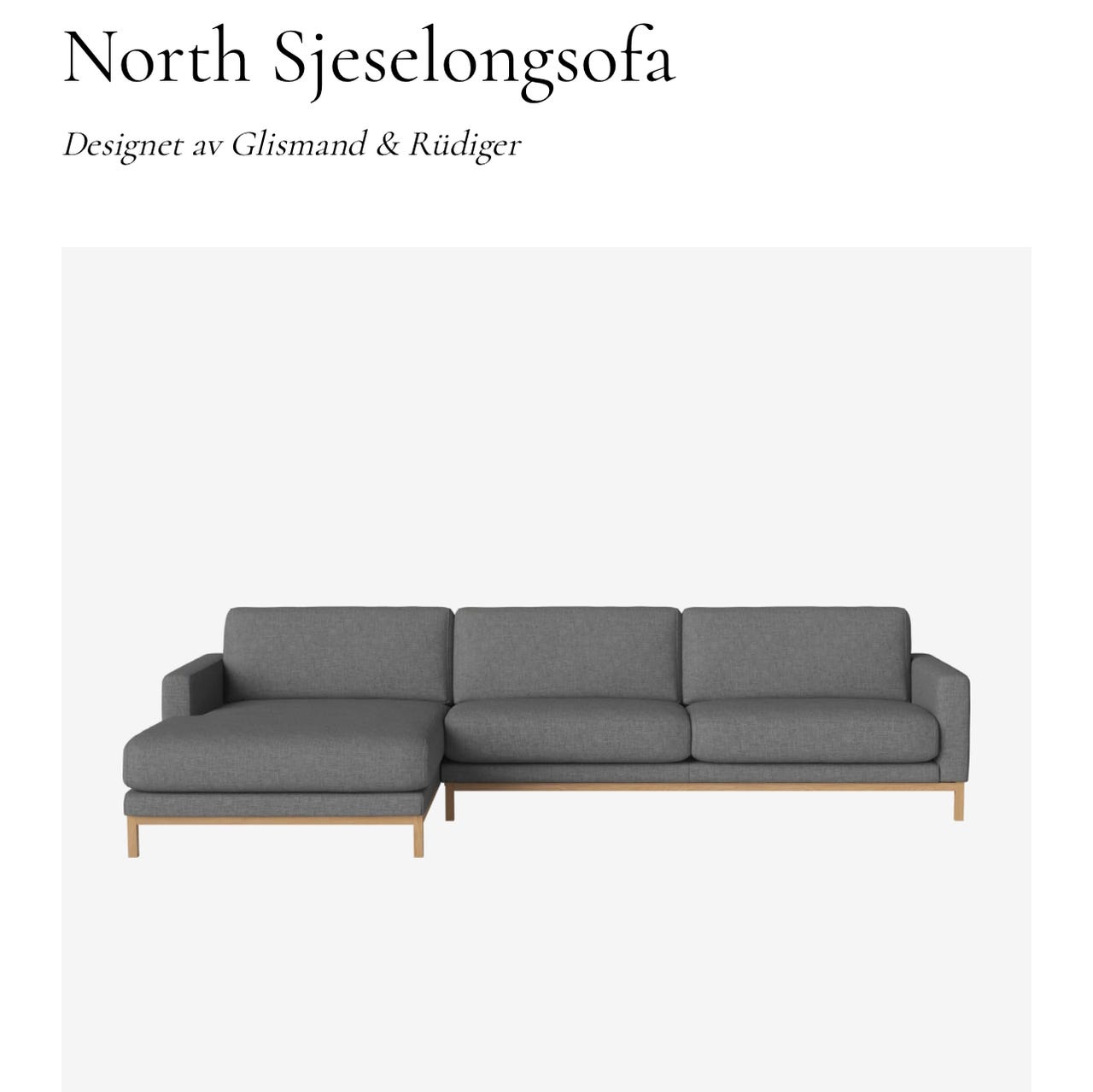 Bolia North blågrå 4 pers. sofa med sjeselong på venstre side | FINN-torget