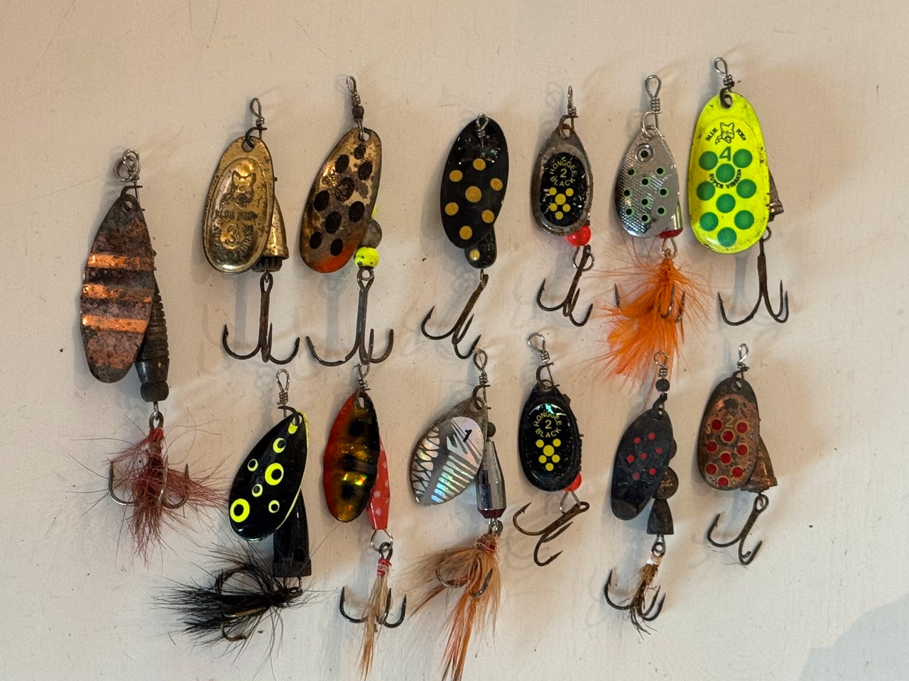 13 stk spinnere / sluk 20 stk snapphvirvel | FINN-torget