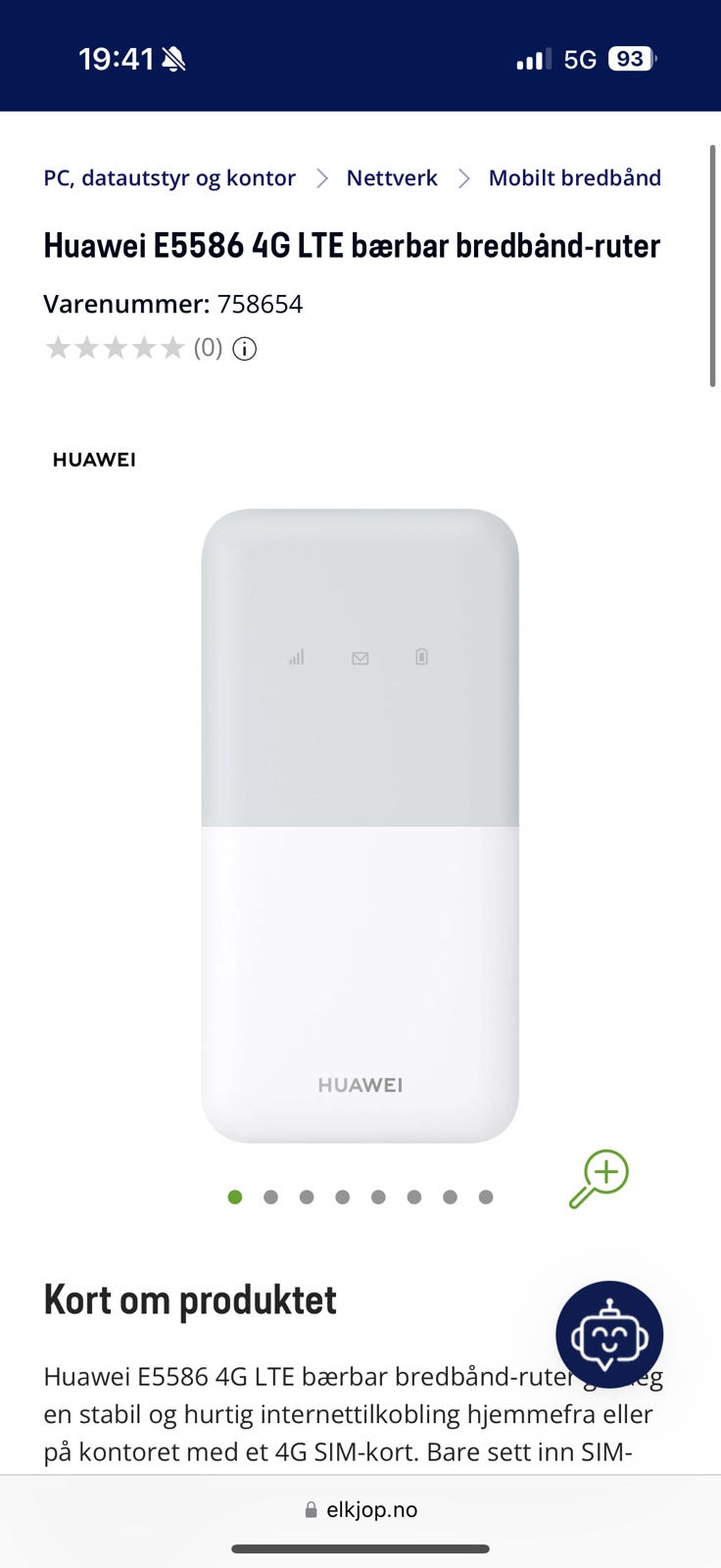 Huawei E5586 4G LTE bærbar bredbånd-ruter | FINN-torget