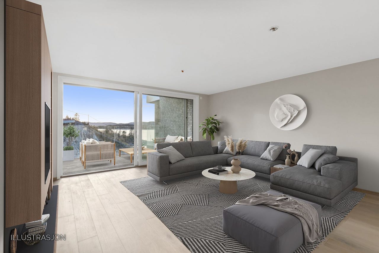 Nesodden/Spro Havn | Flott, innflyttingsklar 4 roms med solrik balkong | Utsikt til sjøen ...