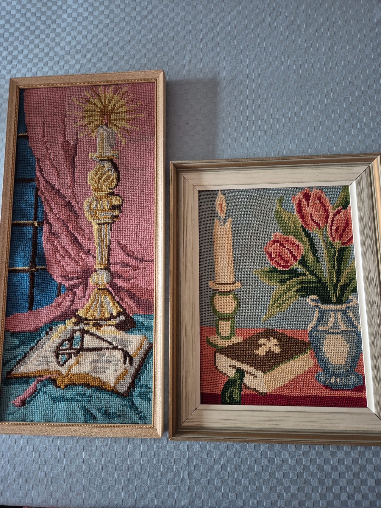 2 stk broderte bilder med religiøse motiv | FINN-torget