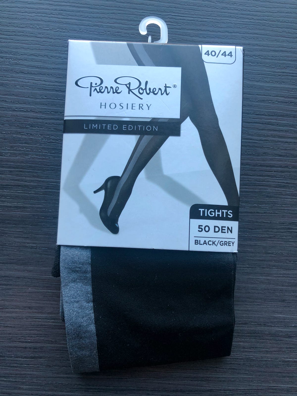 Uåpnet svart og grå Pierre Robert matt tights strømpebukse str. 40-44 ...